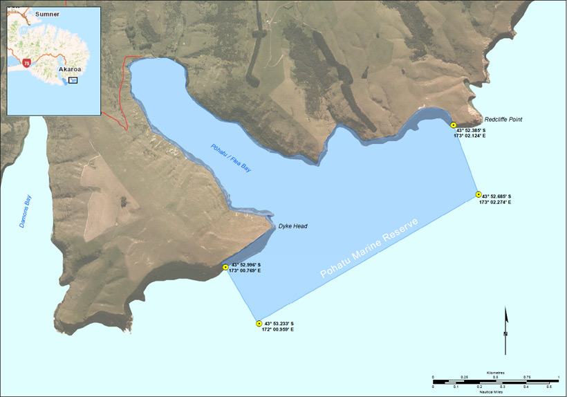 Map and boundaries: Pohatu Marine Reserve