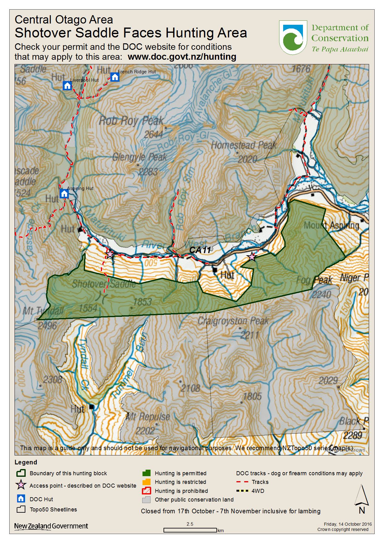 Shotover Saddle Faces hunting