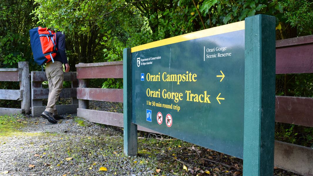 Orari Gorge conservation campsite: Geraldine area, Canterbury region